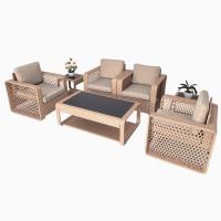 China Factory New Style Set of 7 New Style Garland Weaving Rattan Wicker Garden Conversation Sofa Sets for sale