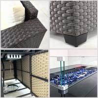 China Factory Wholesale Wicker Rattan Outdoor Sectional Sofa Set with Fire Pit Table  Knock Down Patio Furniture Set for sale