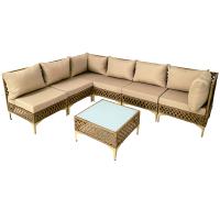 China 7 Pieces PE Wicker Sectional Outdoor Sofa with Coffee Table  Backyard Patio Furniture Sets for sale