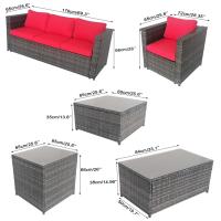 China 7 Pieces Factory Hot Sale Metal Frame Courtyard Patio Balcony Garden Leisure Rattan Sofa with Coffee Table for sale