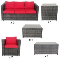 China 7 Pieces Factory Hot Sale Metal Frame Courtyard Patio Balcony Garden Leisure Rattan Sofa with Coffee Table for sale