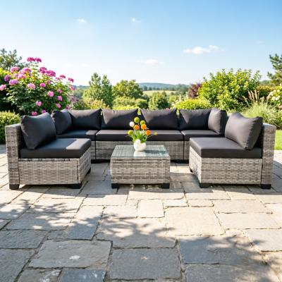 China Factory 2026 Hot Sale  New Modern All-Weather PE Rattan Wicker Sectional Patio Sofa Set, Outdoor Garden Furniture for sale