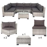 China Factory 2026 Hot Sale  New Modern All-Weather PE Rattan Wicker Sectional Patio Sofa Set, Outdoor Garden Furniture for sale