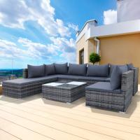 China Conversation Leisure Furniture Rattan Corner Free Combination Lounge  Outdoor Garden Sectional Sofa Set for sale
