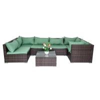 China 7-Pieces Outdoor Sectional Sofa Patio Casual Sofa Garden Corner Functional Rattan Wicker Sofa Set for sale