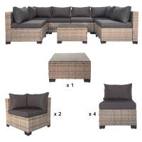 China Wholesale Sectional Sofa Garden Corner Set Factory Hot Sale Customizable Outdoor Rattan Sofa for sale