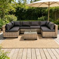 China Wholesale Sectional Sofa Garden Corner Set Factory Hot Sale Customizable Outdoor Rattan Sofa for sale