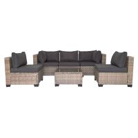 China Wholesale Sectional Sofa Garden Corner Set Factory Hot Sale Customizable 6 Pieces Outdoor Rattan Sofa for sale