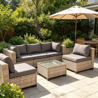 China Wholesale Sectional Sofa Garden Corner Set Factory Hot Sale Customizable 6 Pieces Outdoor Rattan Sofa for sale