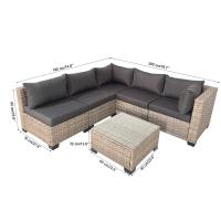 China Wholesale Sectional Sofa Garden Corner Set Factory Hot Sale Customizable 6 Pieces Outdoor Rattan Sofa for sale