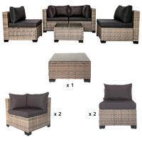 China Wholesale Sectional Sofa Garden Corner Set Factory Hot Sale Customizable 5 Pieces Outdoor Rattan Sofa Brown for sale