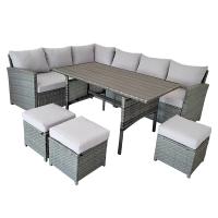 China New Design Outdoor Patio Furniture Leisure Dining Table and Chairs 2026 Factory Hot Sale Style PE Rattan Outdoor Sofa Sets for sale