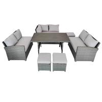 China New Design Outdoor Patio Furniture Leisure Dining Table and Chairs 2026 Factory Hot Sale Style PE Rattan Outdoor Sofa Sets for sale