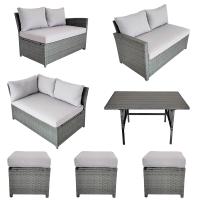 China New Design Outdoor Patio Furniture Leisure Dining Table and Chairs 2026 Factory Hot Sale Style PE Rattan Outdoor Sofa Sets for sale