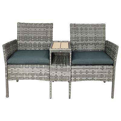 China Hot Sale All Weather  Garden Patio Furniture Rattan Garden Chair Outdoor Woven Rattan Wicker Love Chair for sale
