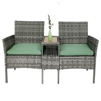 China Hot Sale All Weather  Garden Patio Furniture Rattan Garden Chair Outdoor Woven Rattan Wicker Love Chair for sale