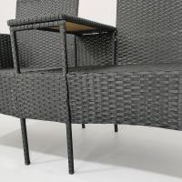 China Knock Down Structure High Quality Outdoor Patio Garden Wicker Chair Outdoor Furniture Rattan Love  Bench Chair for sale