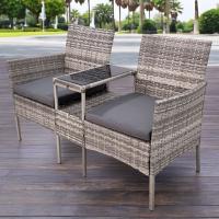 China Factory Wholesale Cheap Price High Quality Garden Chair Outdoor Metal Frame Knock Down Structure PE Wicker Love Seat for sale