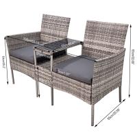 China Factory Wholesale Cheap Price High Quality Garden Chair Outdoor Metal Frame Knock Down Structure PE Wicker Love Seat for sale