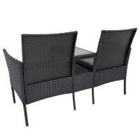 China Factory Wholesale Cheap Price High Quality Garden Chair Outdoor Metal Frame Knock Down Structure PE Wicker Love Seat for sale