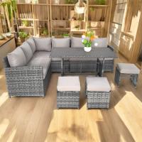 China Factory Wholesale Patio Garden Dining Table and Chairs Terrace Rattan Seating Casual Terrace Outdoor Dining Set for sale