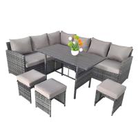 China Factory Wholesale Patio Garden Dining Table and Chairs Terrace Rattan Seating Casual Terrace Outdoor Dining Set for sale