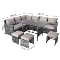 China Factory Wholesale Patio Garden Dining Table and Chairs Terrace Rattan Seating Casual Terrace Outdoor Dining Set for sale