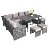 China Factory Wholesale Patio Garden Dining Table and Chairs Terrace Rattan Seating Casual Terrace Outdoor Dining Set for sale