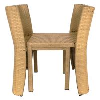 China Rattan Furniture Indoor Outdoor Garden Patio Set Steel Frame Wicker Children Table and Chairs Space Saving Mini Child Sets for sale