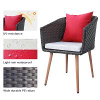 China Cobcciden Factory Direct Supply Outdoor Furniture Leisure Conversation 3 Pieces Rattan Chairs With Side Round End Table for sale