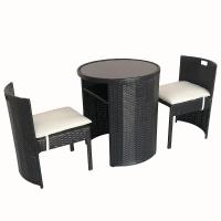 China Factory Wholesale Round Shape Garden Patio Balcony Rattan Table Space Save Outdoor Furniture for sale