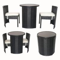 China Factory Wholesale Round Shape Garden Patio Balcony Rattan Table Space Save Outdoor Furniture for sale