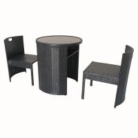 China Factory Wholesale Round Shape Garden Patio Balcony Rattan Table Space Save Outdoor Furniture for sale