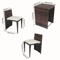 China Factory Customization Cheap Costs Classic Three Piece Set Space Save Garden Patio Rattan Chair and Table for sale