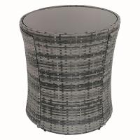 China Wholesale Outdoor Garden Metal Frame Artificial Weaving Balcony Space Saving Table and Chairs for sale