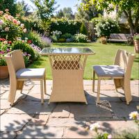 China 2026 New Arrival Factory Wholesale Outdoor Rattan Table Chair Set, Waterproof Garden Balcony Set for Home Cafe Restaurant for sale