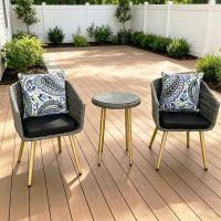 China Modern Gray Poly Rattan Non-Foldable Patio Dining Set with Cushions 2 Seater Outdoor Garden Furniture Contemporary Design for sale