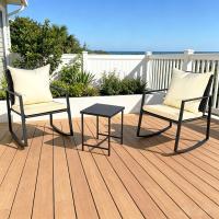 China Factory Wholesale Rattan Wicker Patio Furniture Set for Balcony, Garden, Pool Side  Outdoor Rocking Chair Set for sale