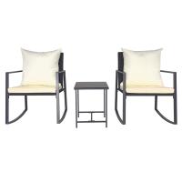 China Factory Wholesale Rattan Wicker Patio Furniture Set for Balcony, Garden, Pool Side  Outdoor Rocking Chair Set for sale