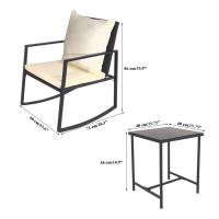China Factory Wholesale Rattan Wicker Patio Furniture Set for Balcony, Garden, Pool Side  Outdoor Rocking Chair Set for sale
