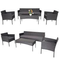 China Modern Eco-Friendly Wicker Rattan Outdoor Conversation Set with Coffee Table for Patio and Courtyard PE Rattan Garden Furniture for sale