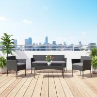 China Modern Eco-Friendly Wicker Rattan Outdoor Conversation Set with Coffee Table for Patio and Courtyard PE Rattan Garden Furniture for sale