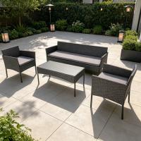 China Modern Eco-Friendly Wicker Rattan Outdoor Conversation Set with Coffee Table for Patio and Courtyard PE Rattan Garden Furniture for sale