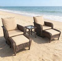 China Factory Price 6 Piece Outdoor Rattan Furniture Set 3 Seater Sofa and Rocking Chair Combination for Backyard for sale