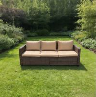 China 2026 New Design Hot Sale 5-Piece Rattan Wicker Conversation Set | Brown Frame, Beige Cushions, Perfect for Patio & Garden for sale