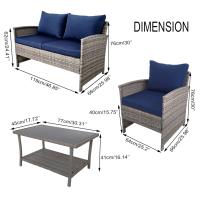 China Set of 4 Wholesale High Quality Good Price Steel Frame Rattan Garden Table and Chairs Hot Sale Promotion for sale