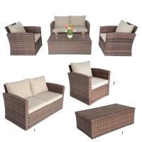 China Factory Direct Sales and Wholesale Set of  4 Luxury Patio Furniture Set Garden Furniture Outdoor Rattan Sofa for sale
