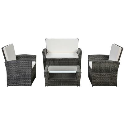 China Factory Wholesale Outdoor Furniture 4 Pcs  Set Rattan Table and Chair for sale