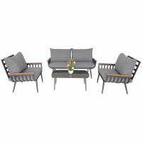 China Factory Hot Sale Furniture High Grade  Aluminium Furniture 4 Pieces Conversation Lounge Sets for sale