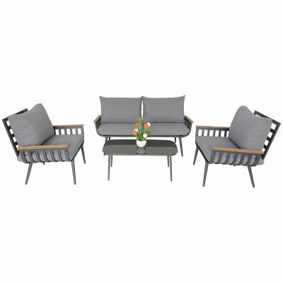 China Factory Hot Sale Furniture High Grade  Aluminium Furniture 4 Pieces Conversation Lounge Sets for sale